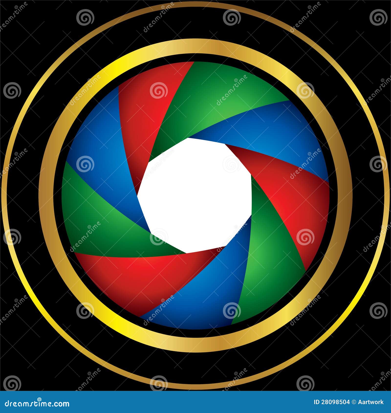 Colorful Camera Shutter Aperture Symbol Cartoon Vector | CartoonDealer ...