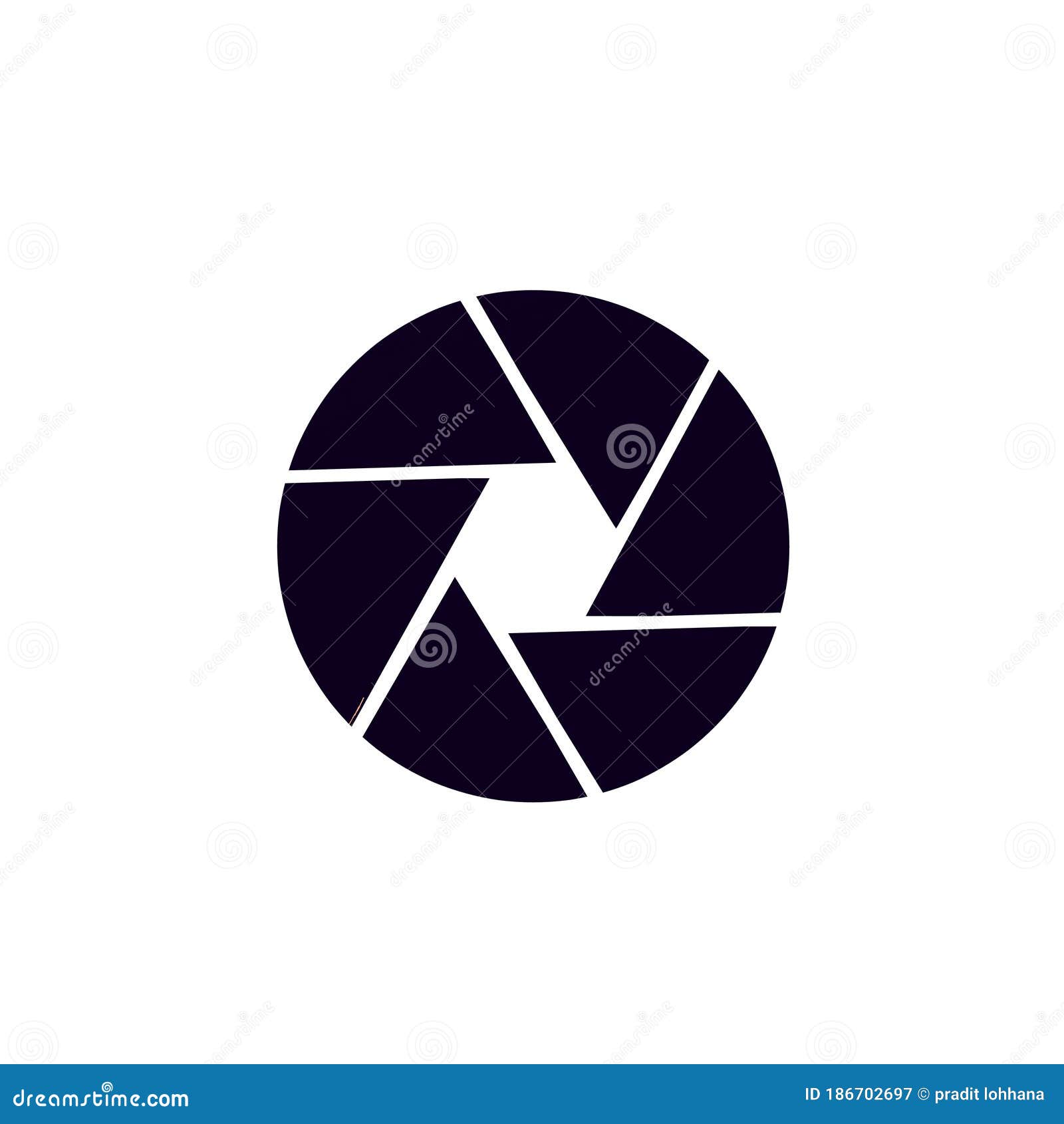 Colorful Camera Shutter Icon on White Background. Stock Illustration ...