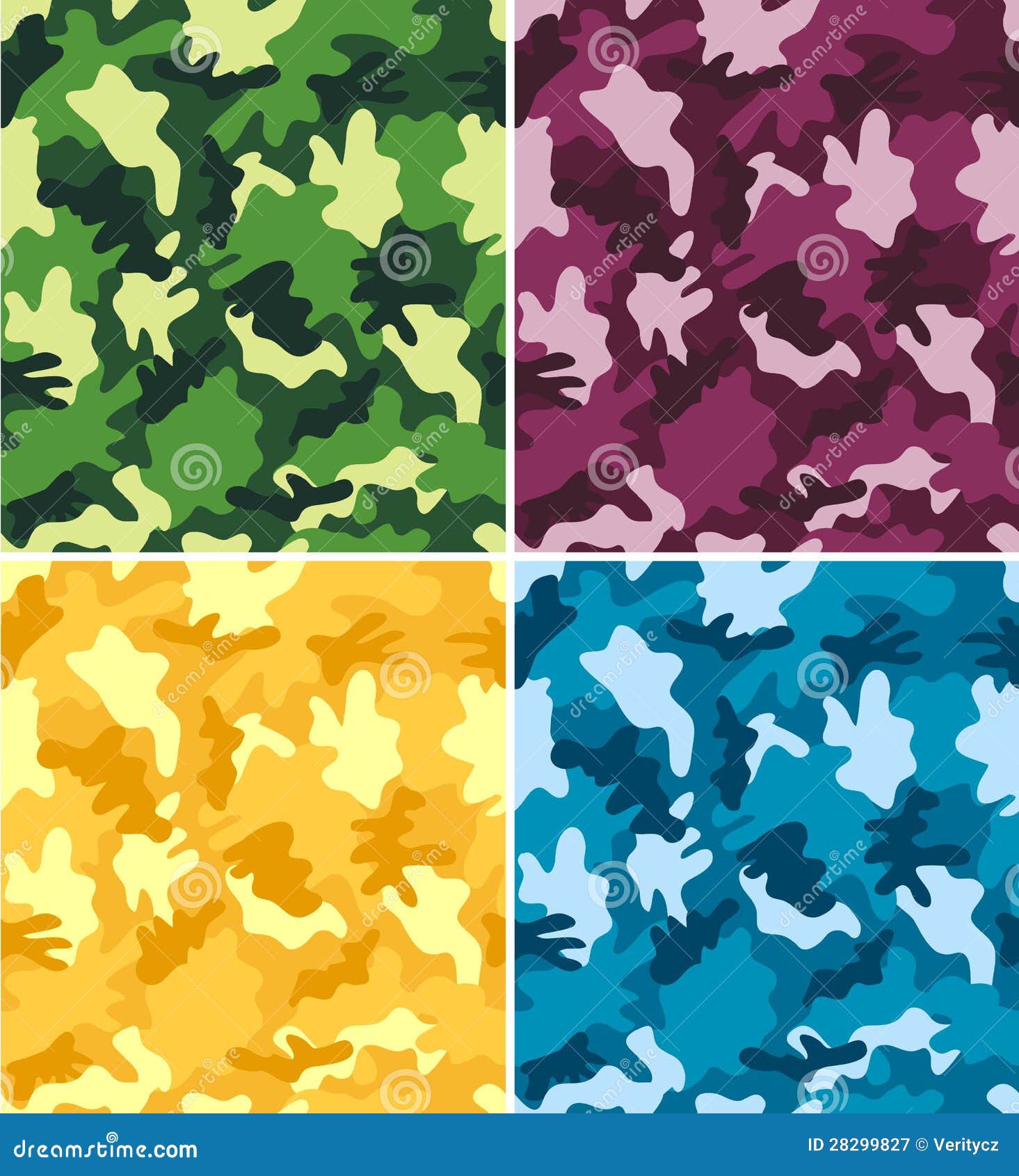 Colorful Camouflage Seamless Patterns Stock Vector - Illustration of ...