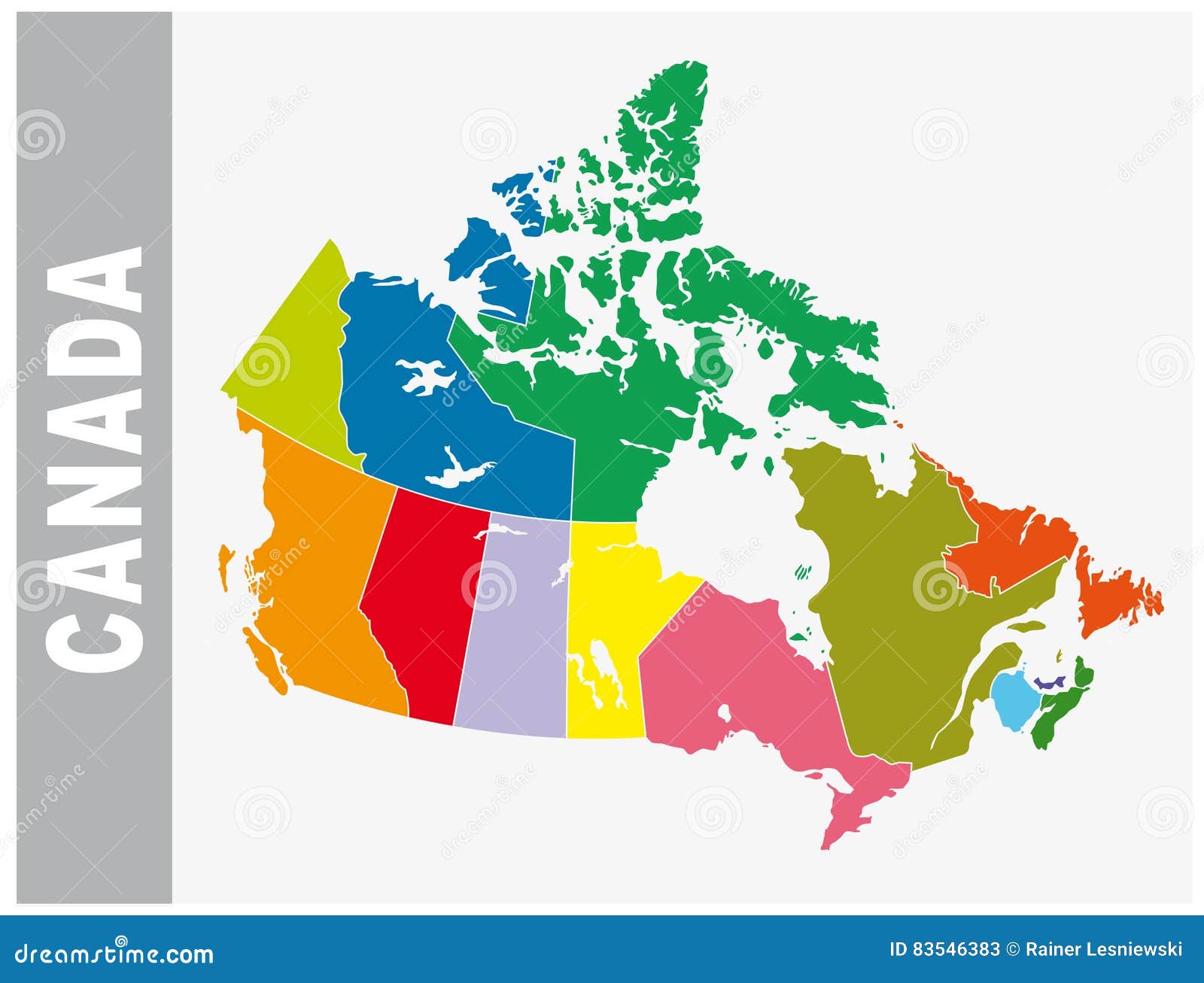 Colorful Canada Political Map With Clearly Labeled, Separated Layers ...