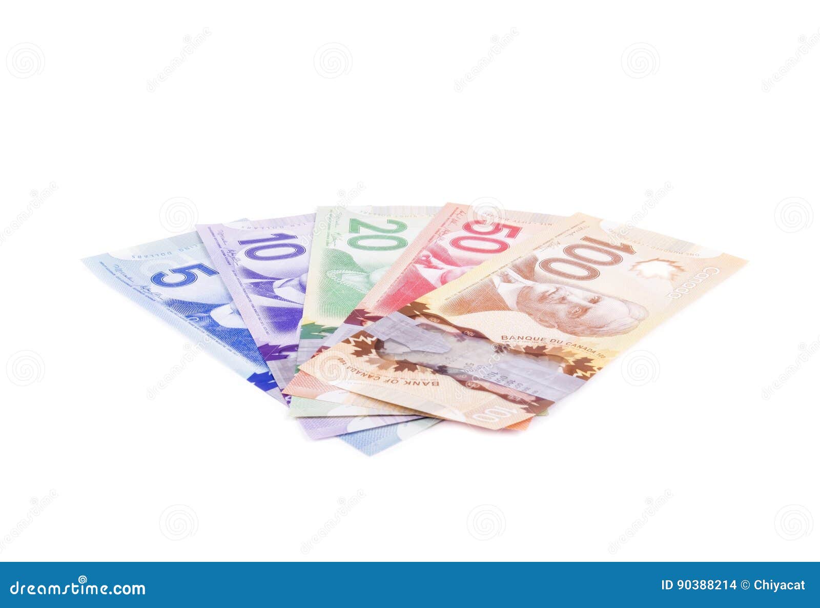 Colorful Canadian Dollar Bills in Various Denomination 1 Stock Photo ...