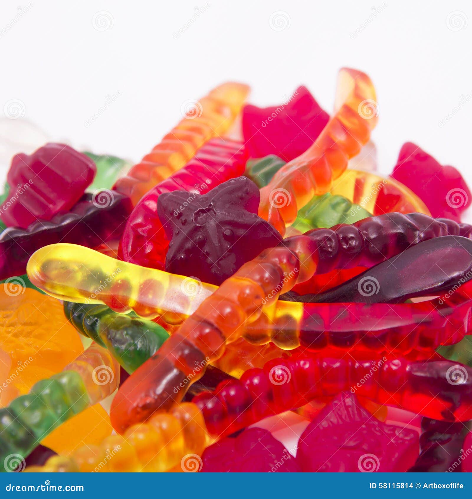 Colorful candies gelatin stock photo. Image of party - 58115814