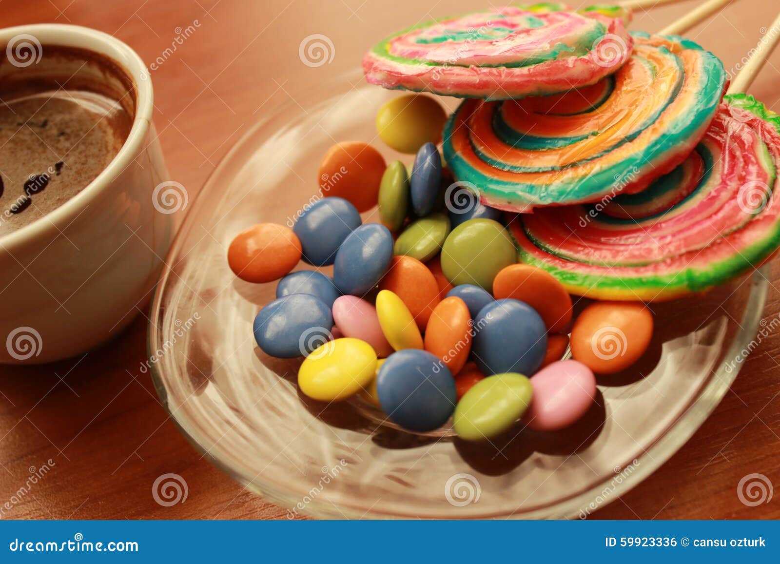 Colorful Candies and Turkish Coffee Stock Photo - Image of colored ...