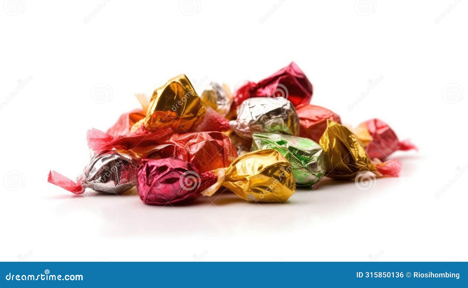 Colorful Candy Assortment on White Studio Backdrop Stock Illustration ...