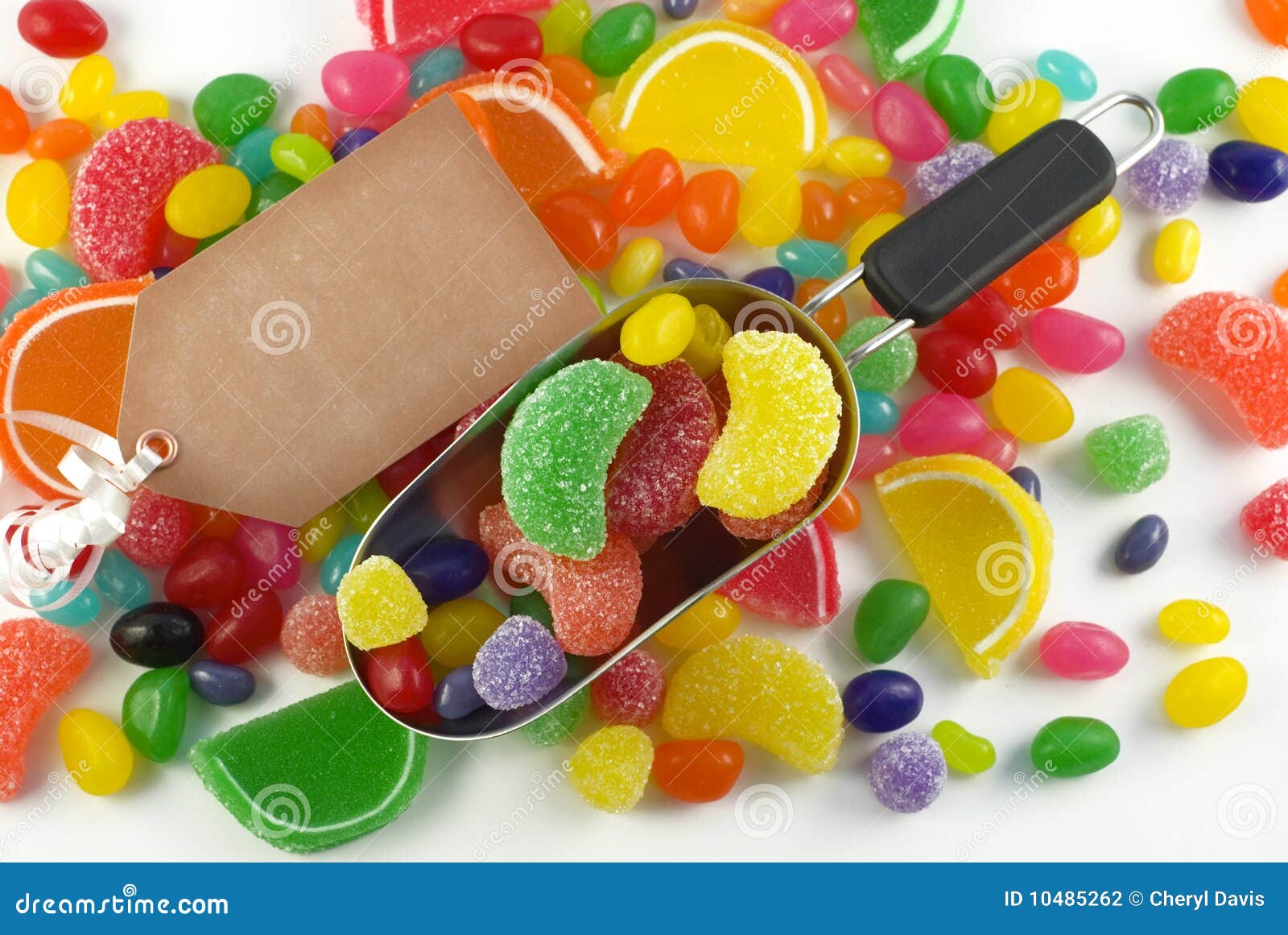 Colorful Candy Background with Blank Tag Stock Photo - Image of dessert ...