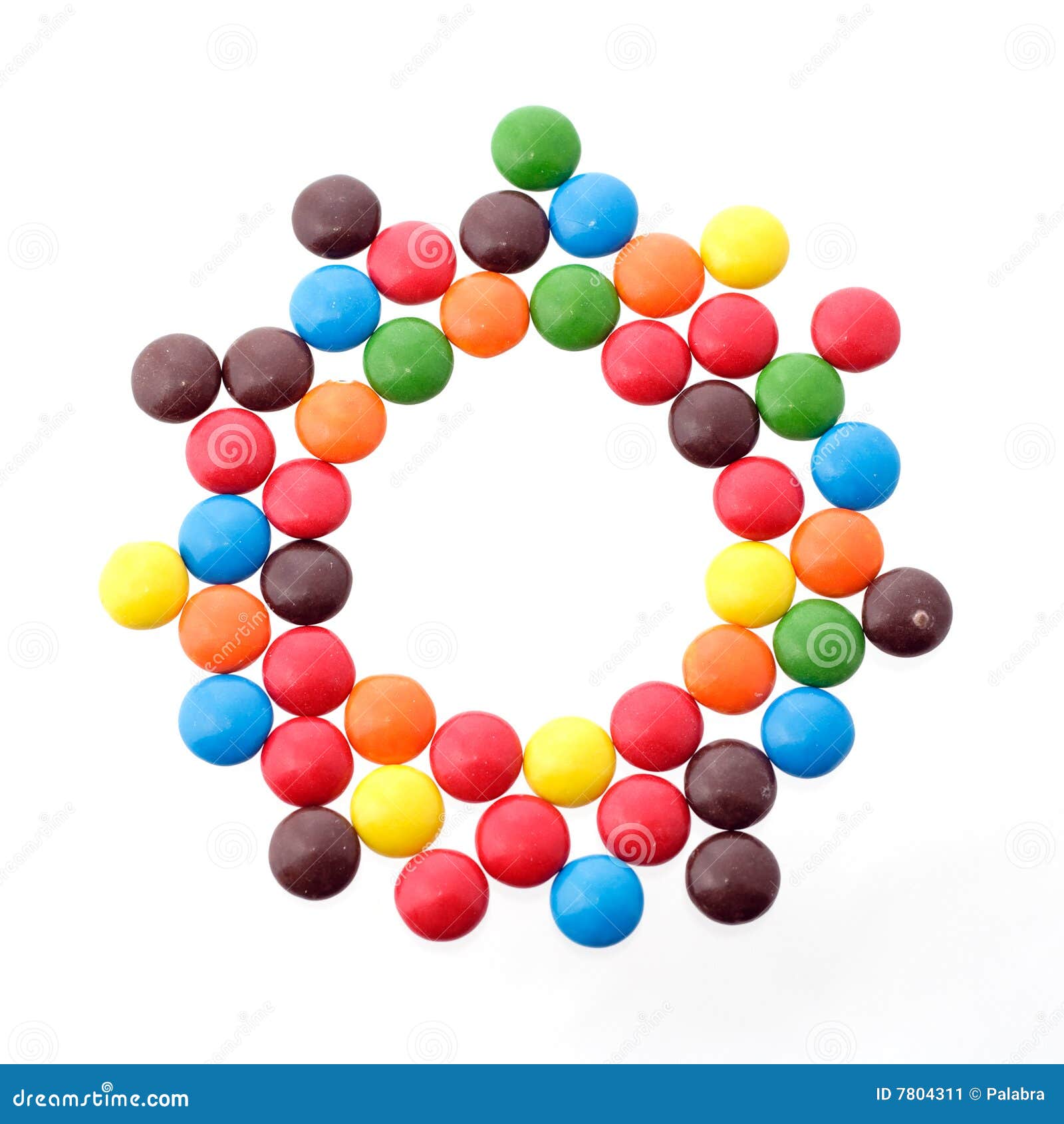 Colorful Candy in a Circle from Above Stock Image - Image of decay ...