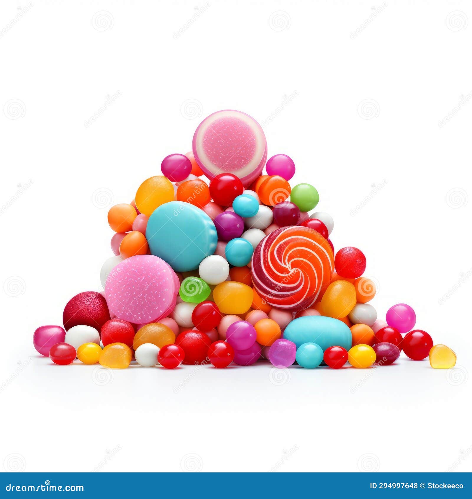 Colorful Candy Collage on White Background Stock Illustration ...
