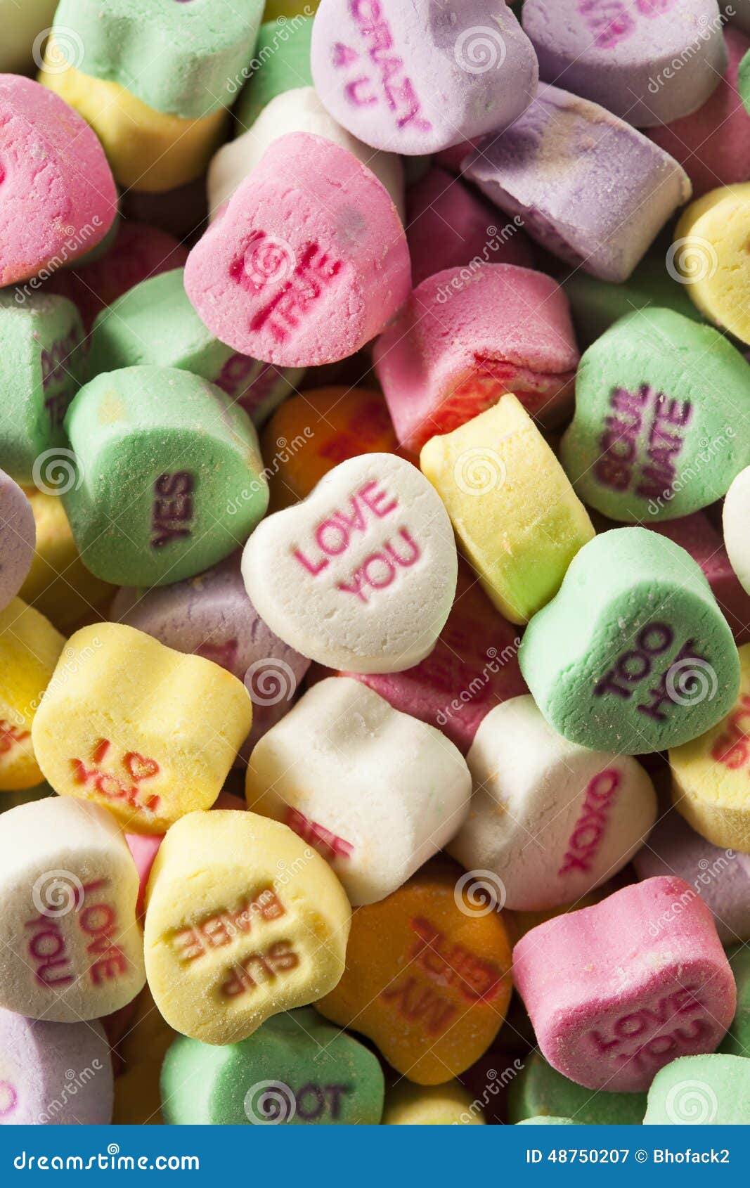 Colorful Candy Conversation Hearts Stock Image - Image of sweet ...