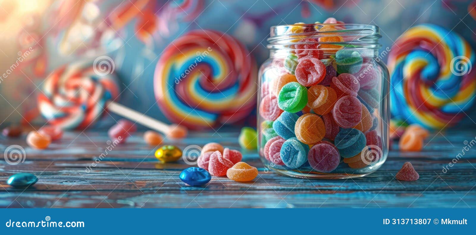 Colorful Candy Jar stock image. Image of overflowing - 313713807