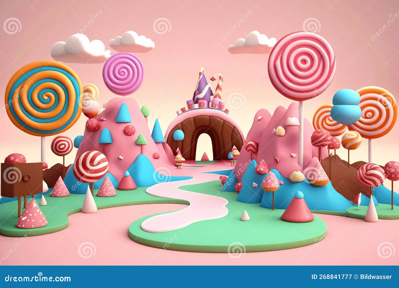 Colorful Candy Land. Generative Ai Stock Illustration - Illustration of ...