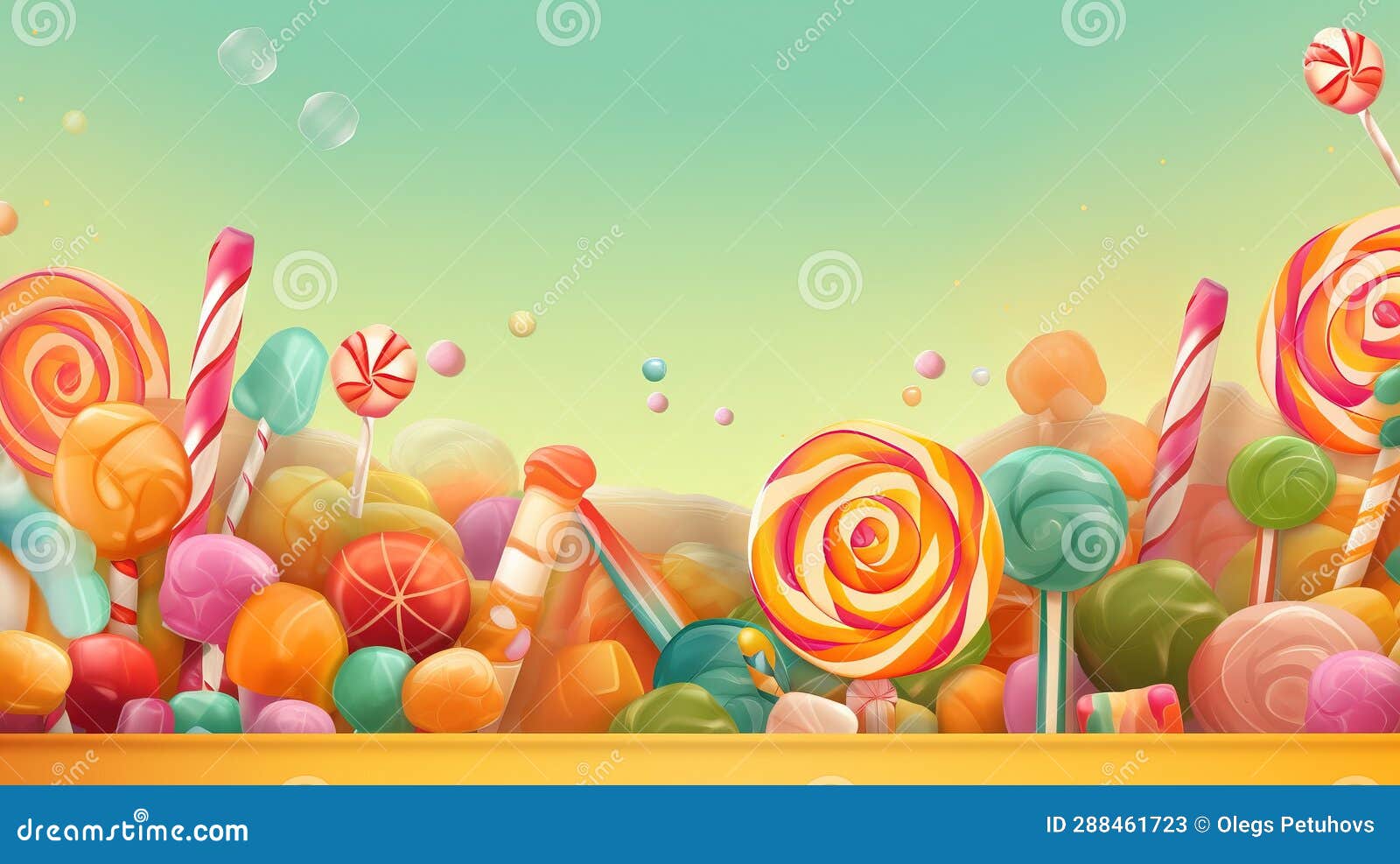 A Colorful Candy Land with Lots of Lollipops Stock Illustration ...