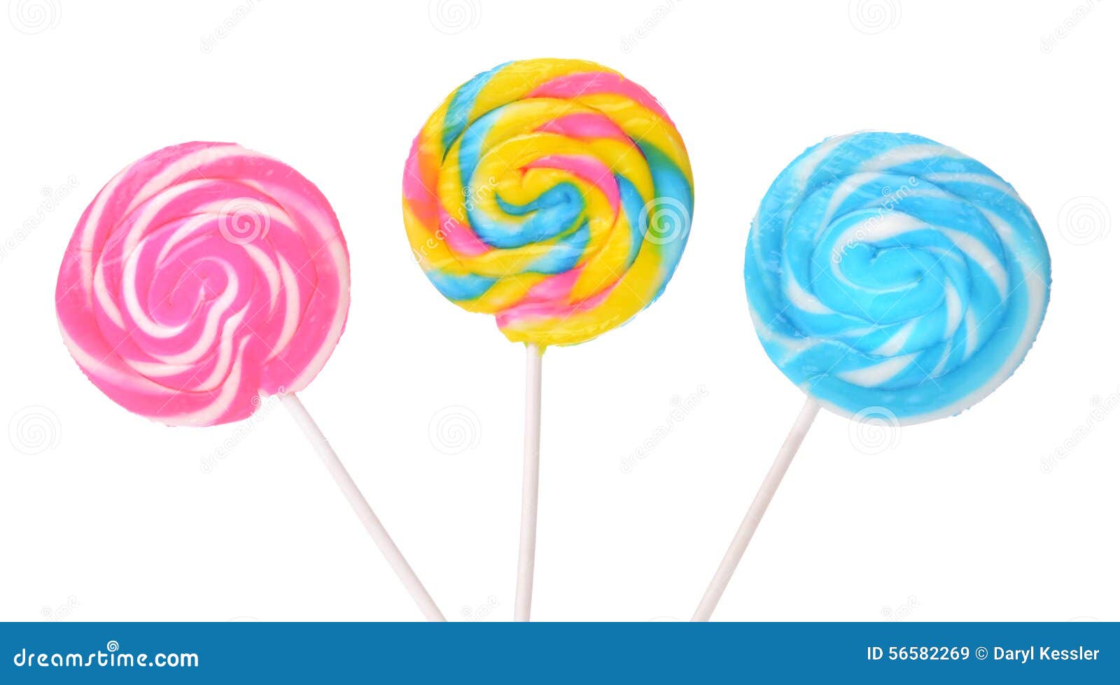 3 Colorful Candy Lollipops stock image. Image of background - 56582269