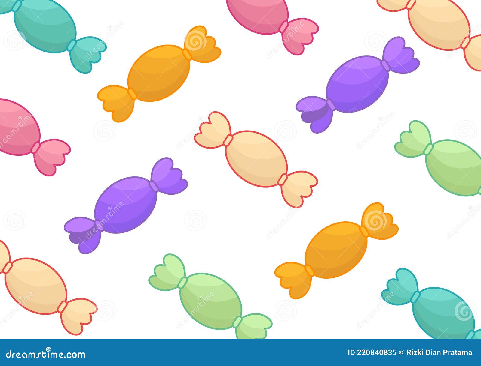 Colorful Candy Pattern on White Background Stock Vector - Illustration ...