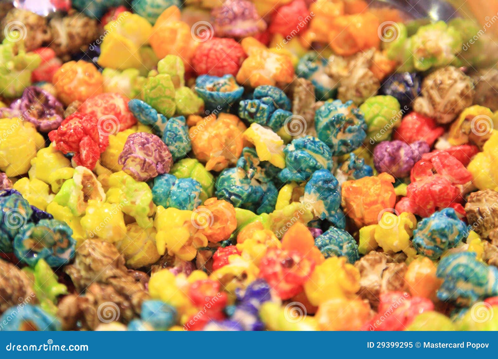Colorful Candy Popcorn stock image. Image of snack, food - 29399295