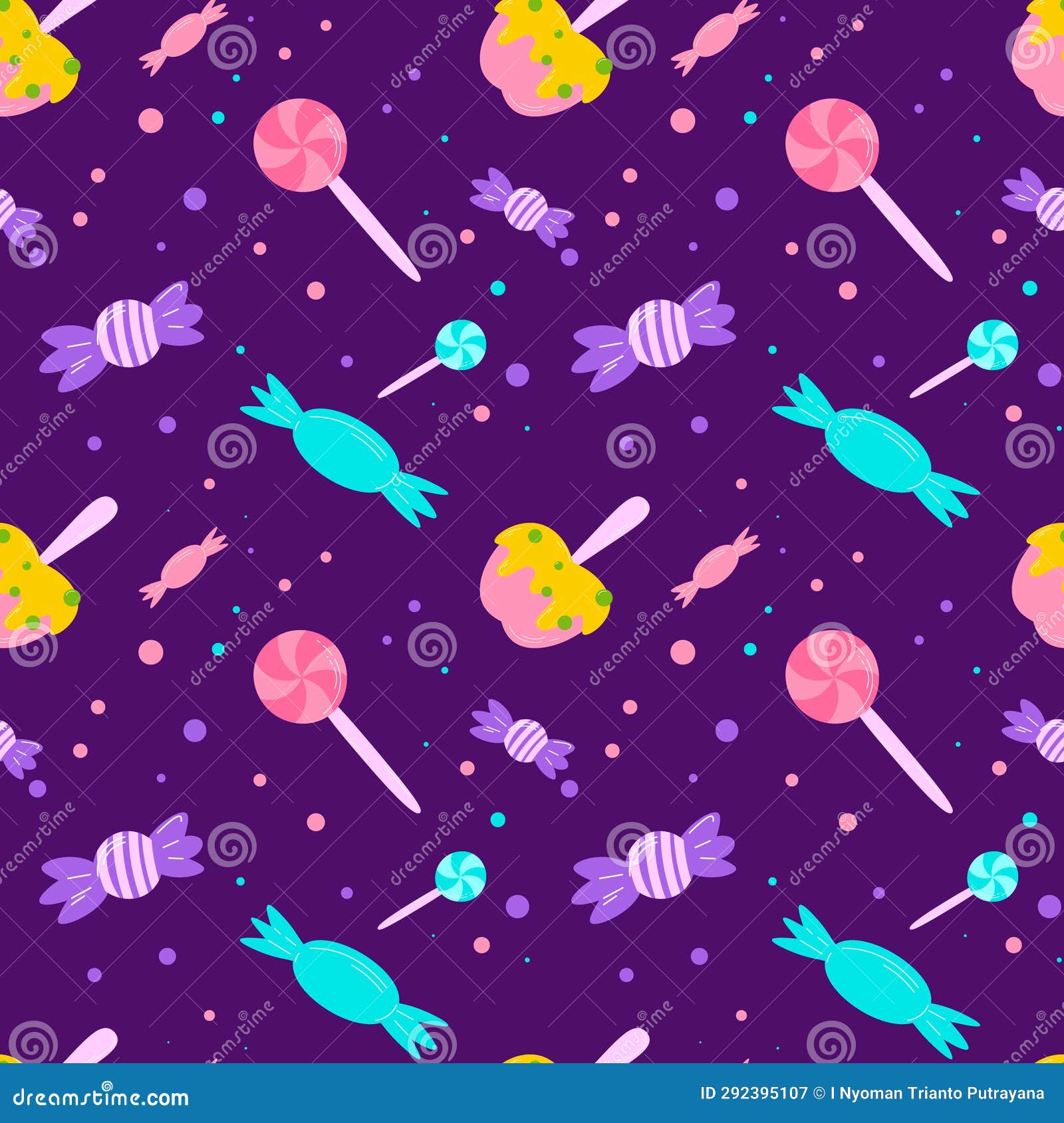 Colorful Candy Seamless Pattern. Stock Illustration - Illustration of ...