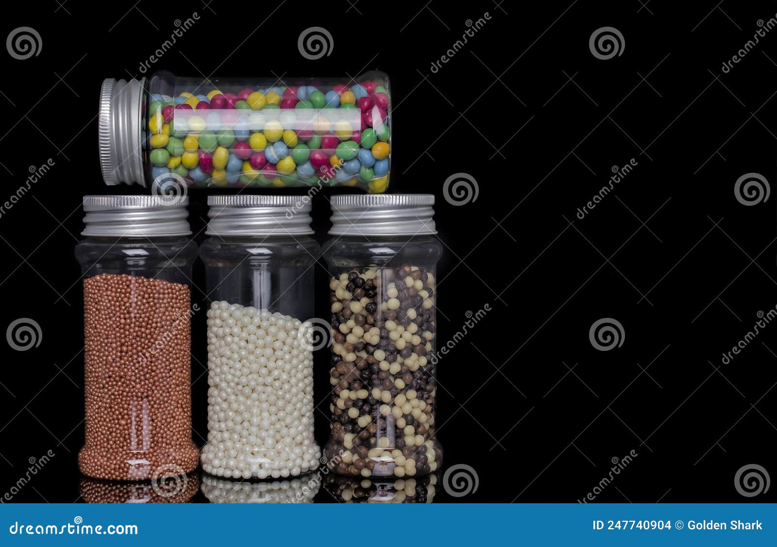 Colorful of Candy Sprinkles in Glass Bottle Stock Photo - Image of ...