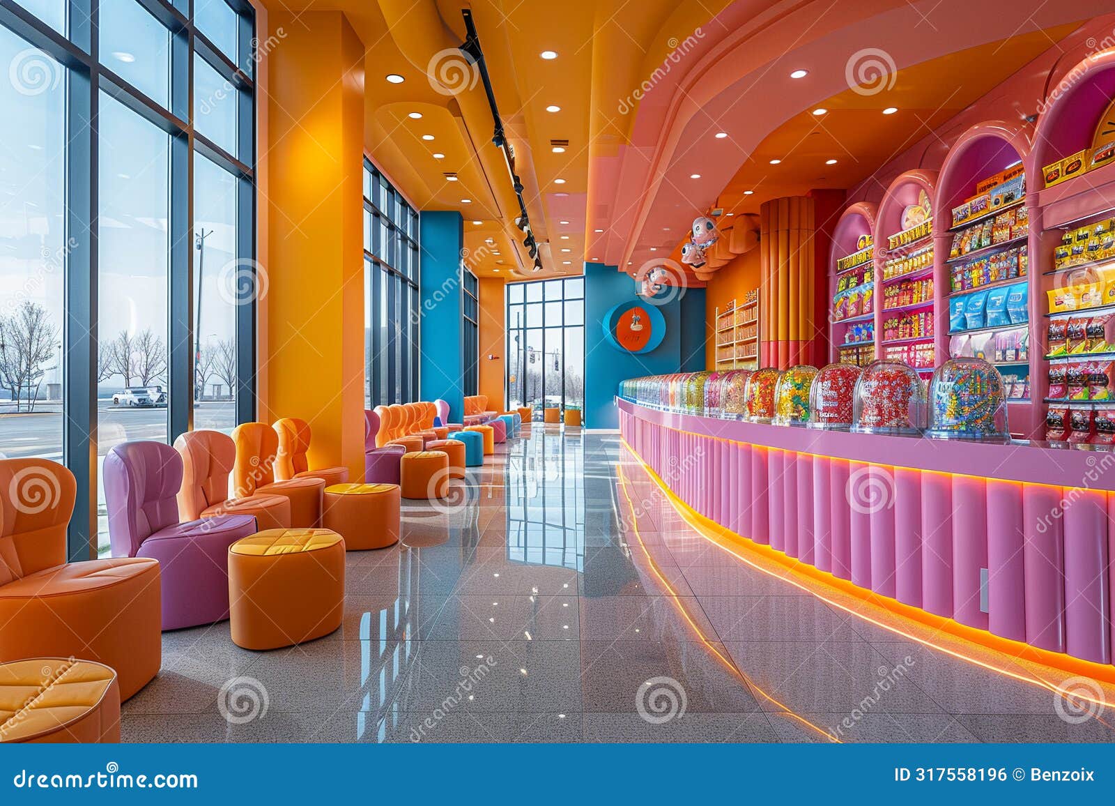 Colorful Candy Store with Playful Displays and Bright Stock Photo ...