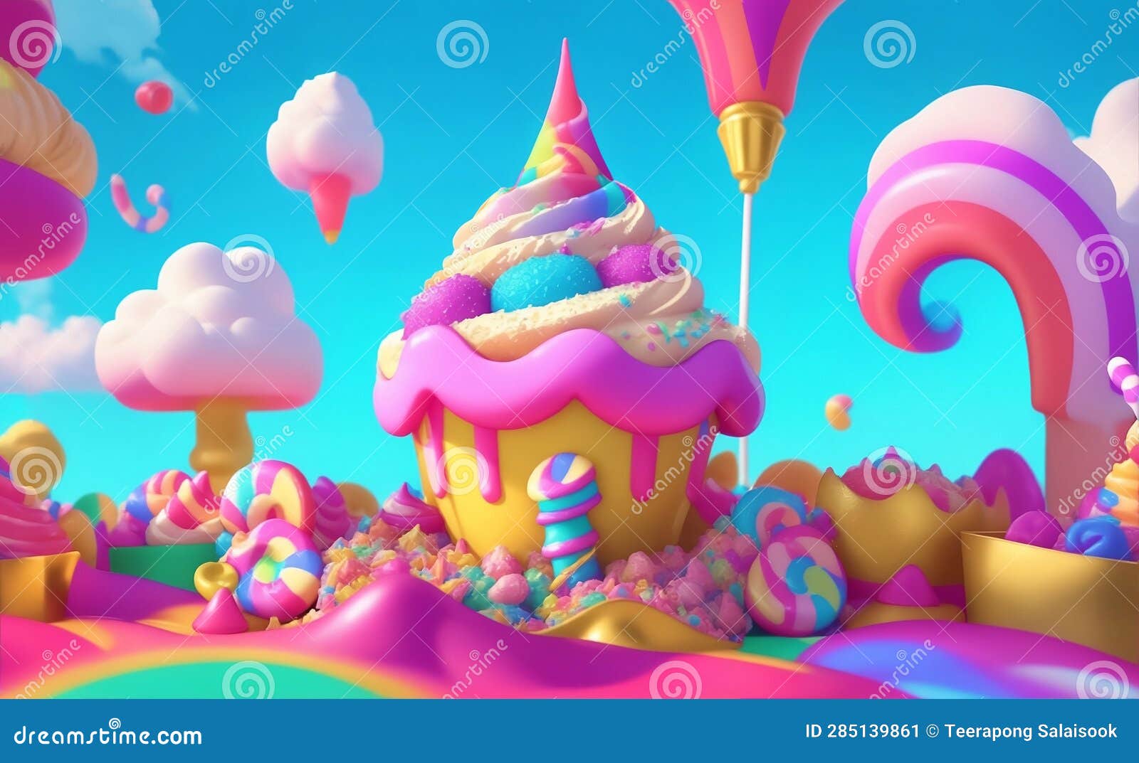 Colorful Candyland Background Generative Ai Illustration Stock Image