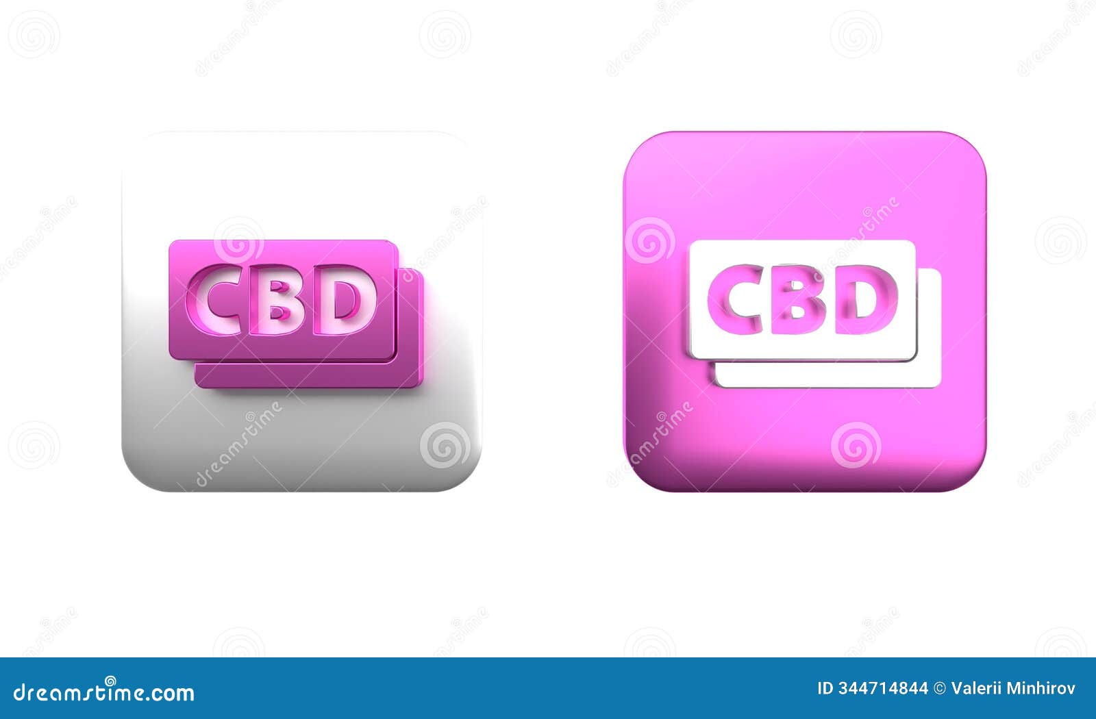 Cannabidiol Molecular Structure Isolated On White Royalty-Free Cartoon ...