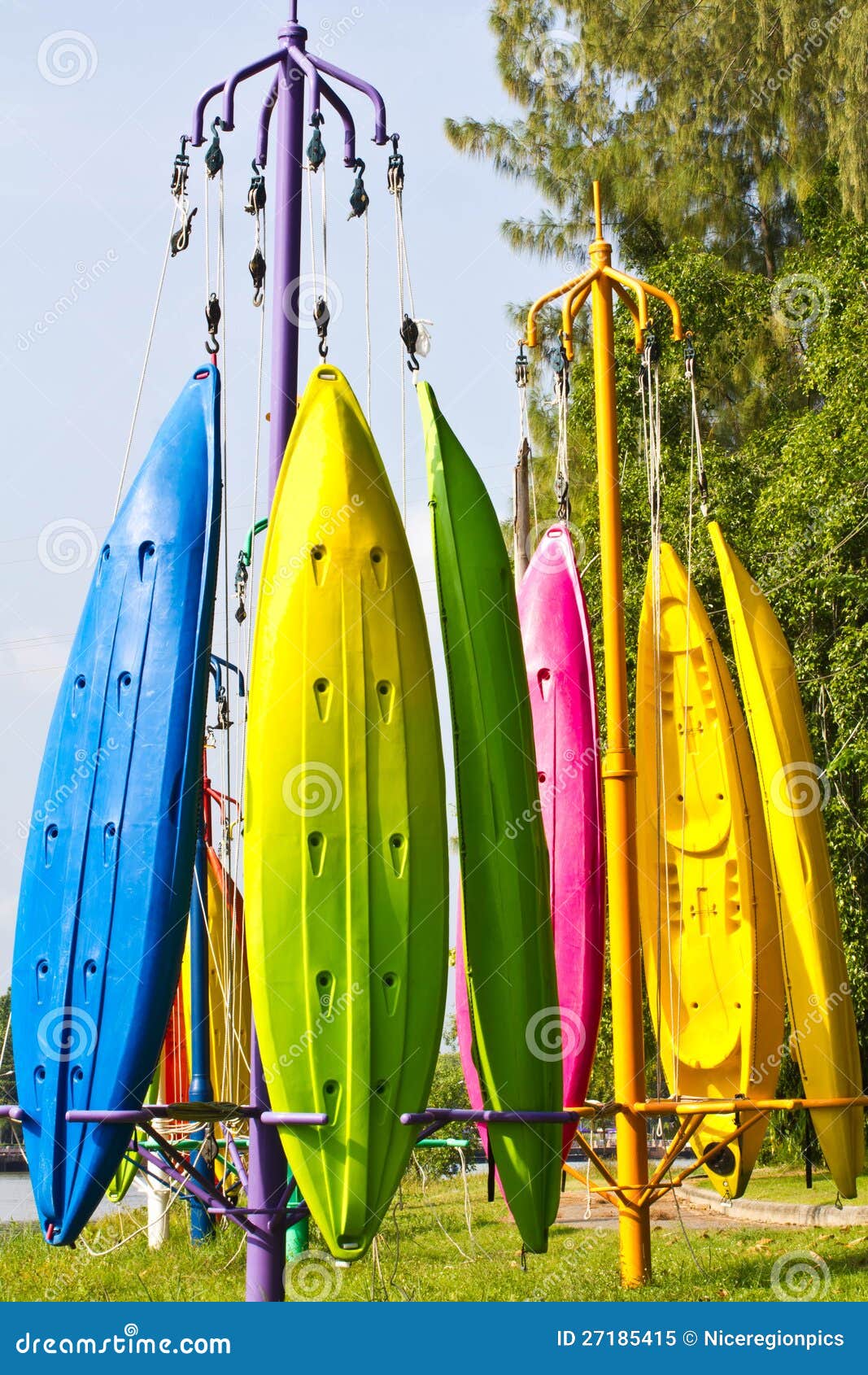 Colorful of Canoe. stock image. Image of healthy, coastline - 27185415