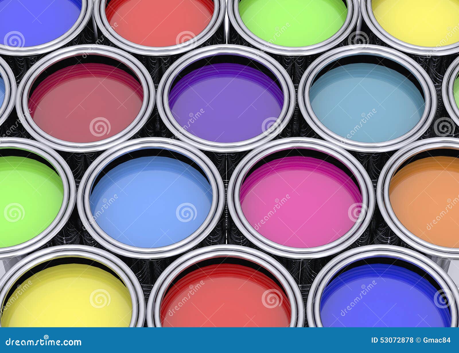 Colorful Cans - 3D stock illustration. Illustration of liquid - 53072878