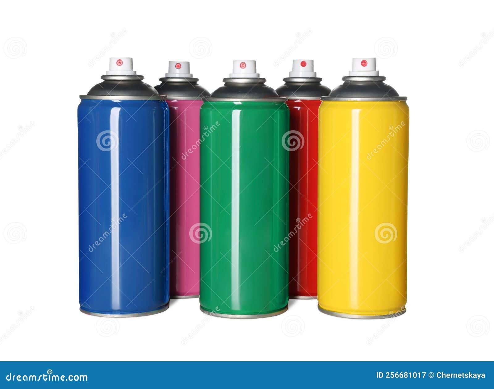 Colorful Cans of Spray Paints on White Background Stock Image - Image ...