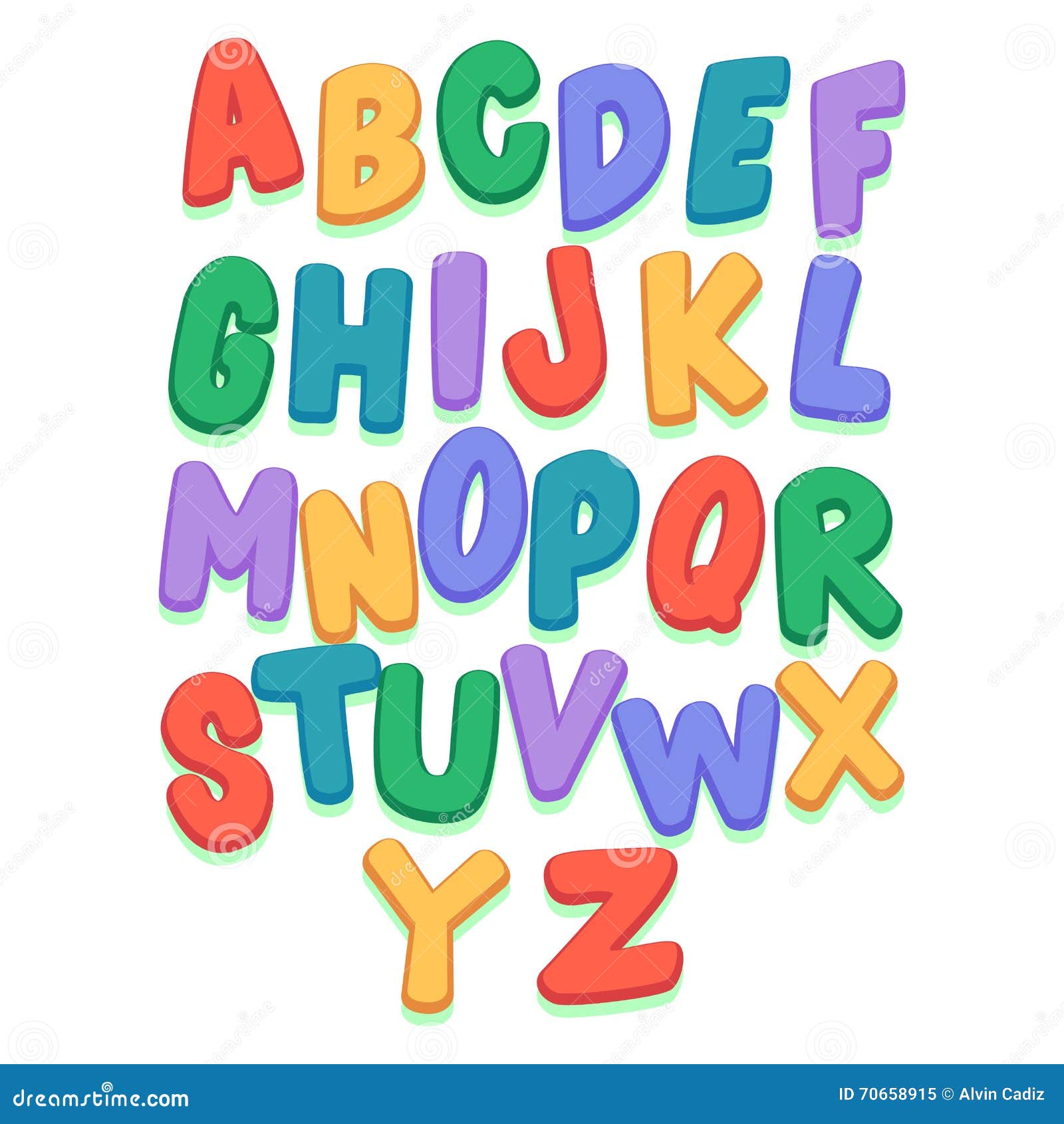 Colorful Capital Letter Set Stock Vector - Illustration of happy, font ...