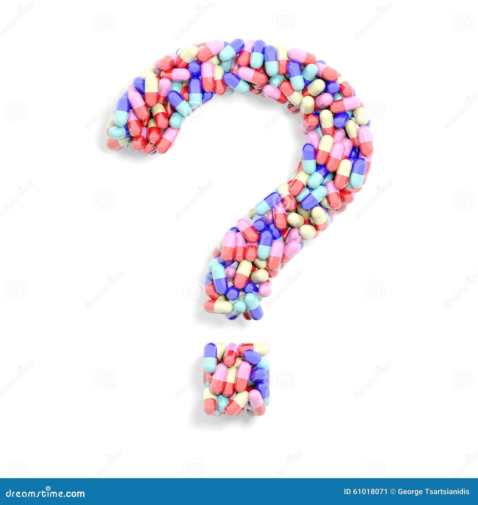 Colorful Caplets in Shape of a Questionmark Stock Illustration ...