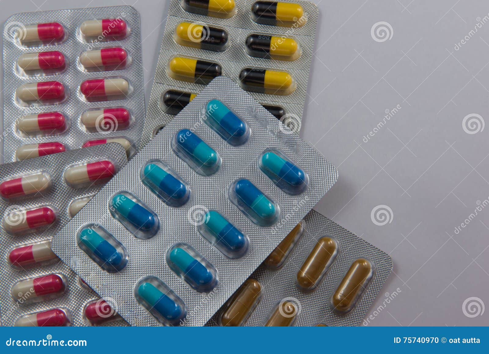 Colorful Capsule Panel Drug on White Background Stock Photo - Image of ...
