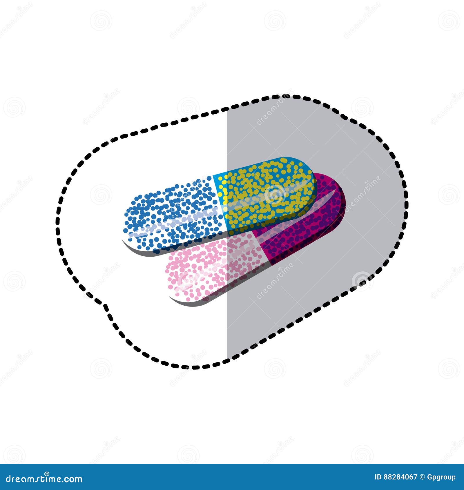 Colorful Capsules Medication Icon Stock Illustration - Illustration of ...
