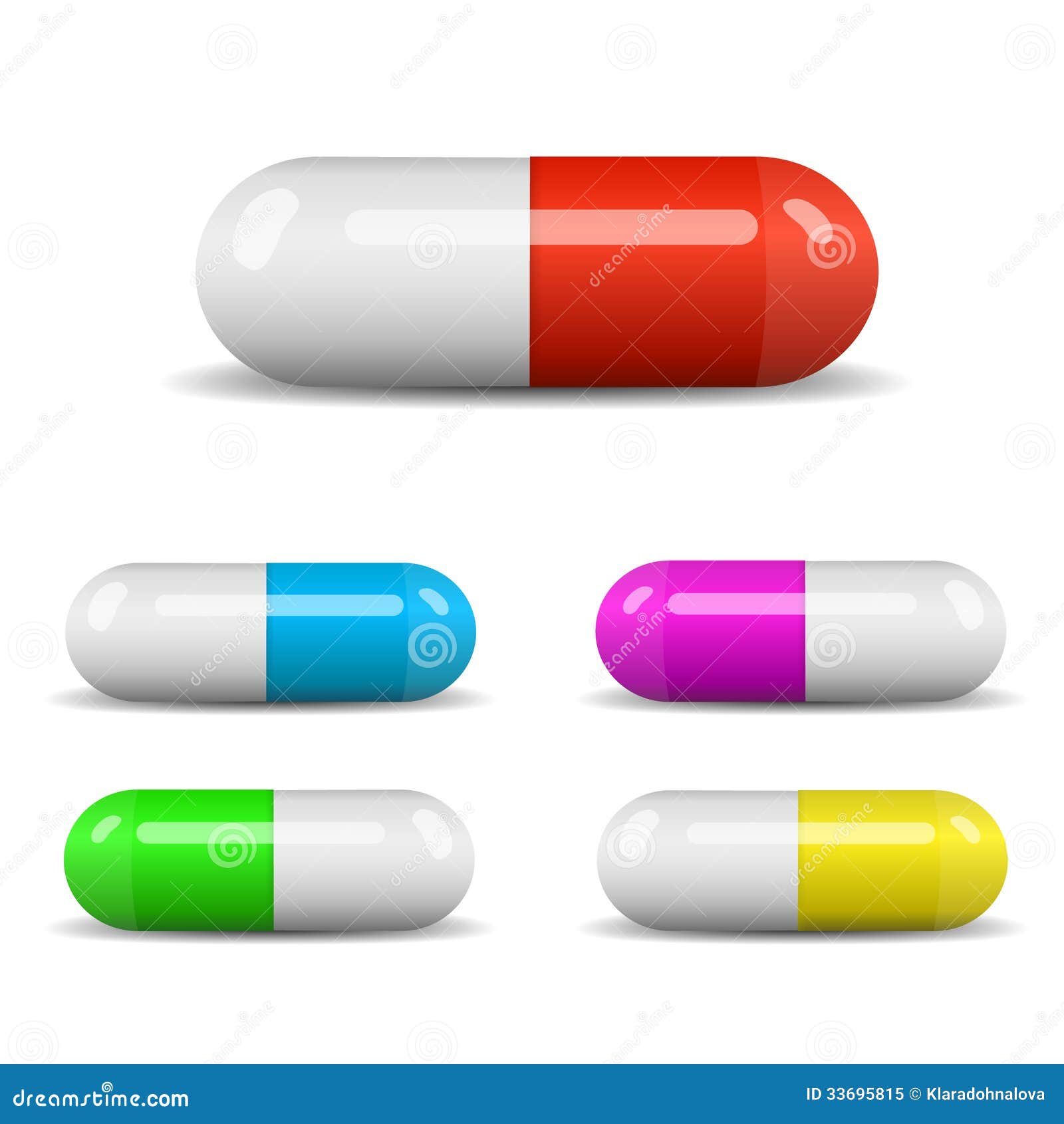 Colorful capsules set stock vector. Illustration of dose - 33695815