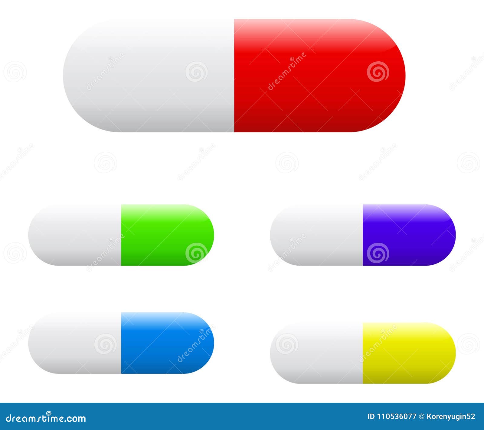 Colorful Capsules Tablets Pills Set. Vector Illustration Stock Vector ...