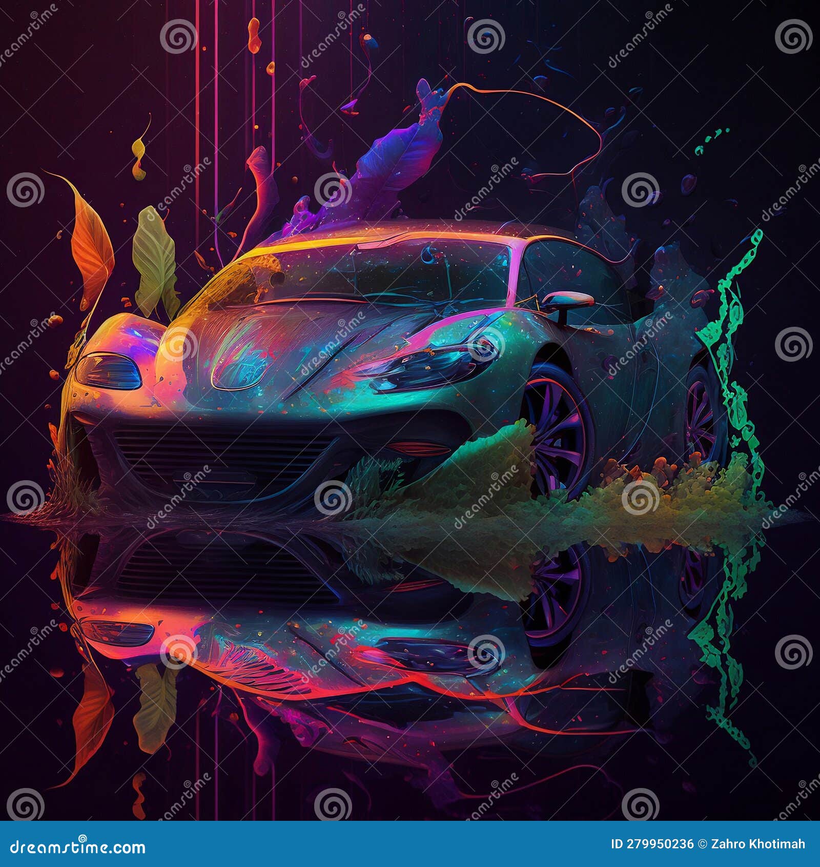 Colorful car stock illustration. Illustration of beauty - 279950236