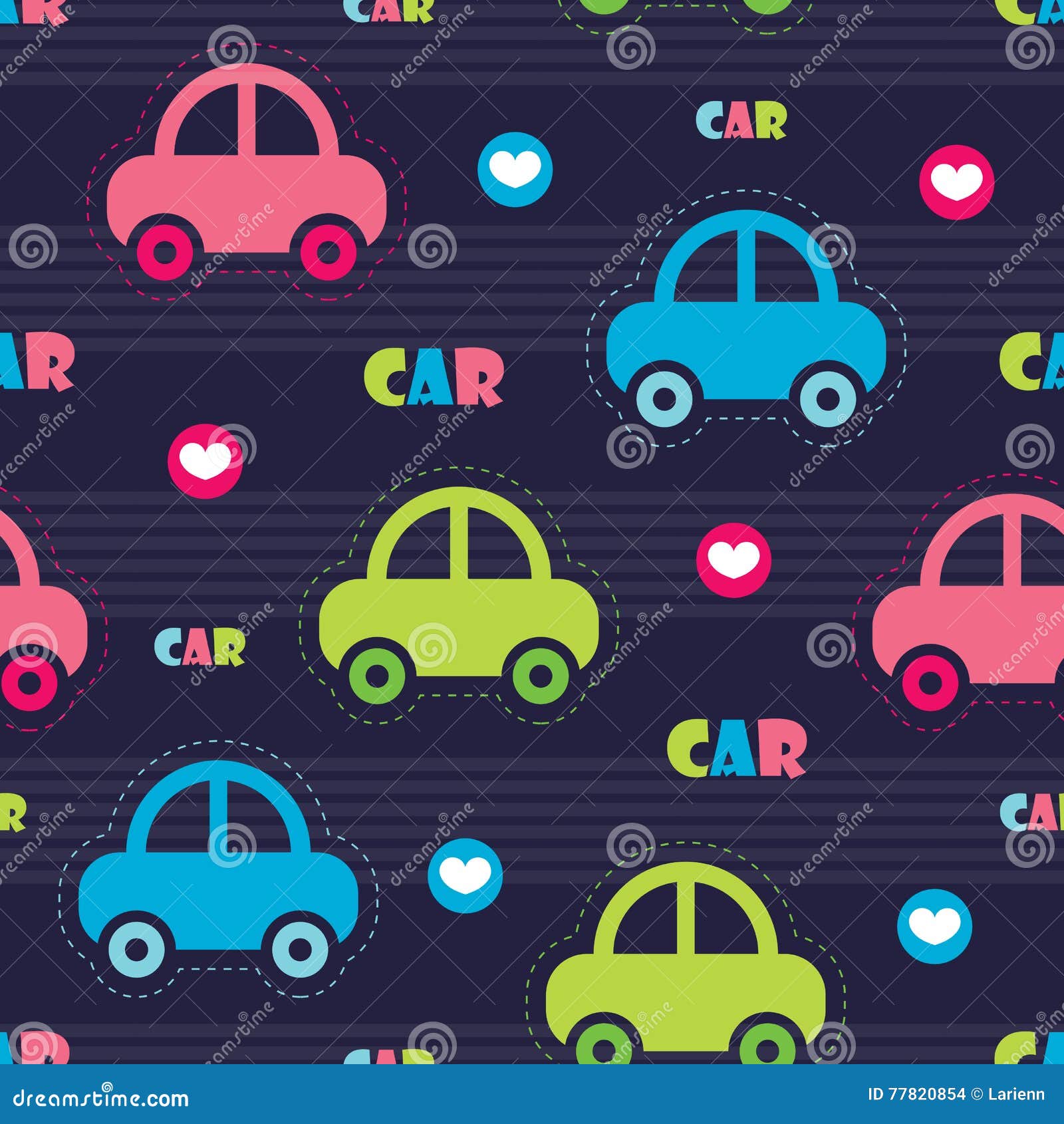 Colorful Car Pattern Vector Illustration Stock Vector - Illustration of ...