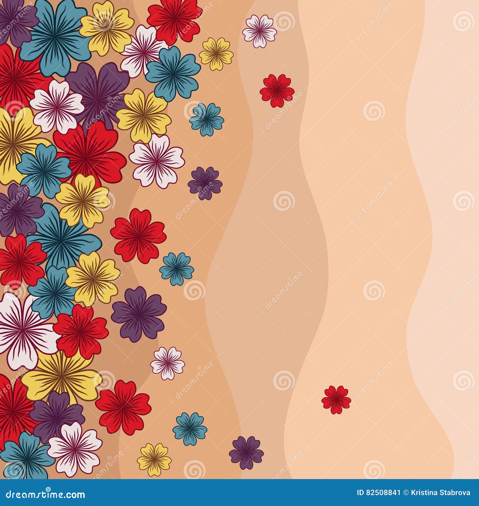 Colorful Card of Flowers. Vector Illustration Stock Vector ...