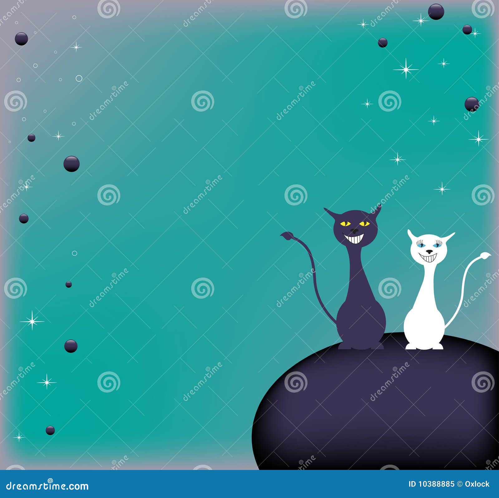 Colorful Card with Two Cats Stock Vector - Illustration of character ...