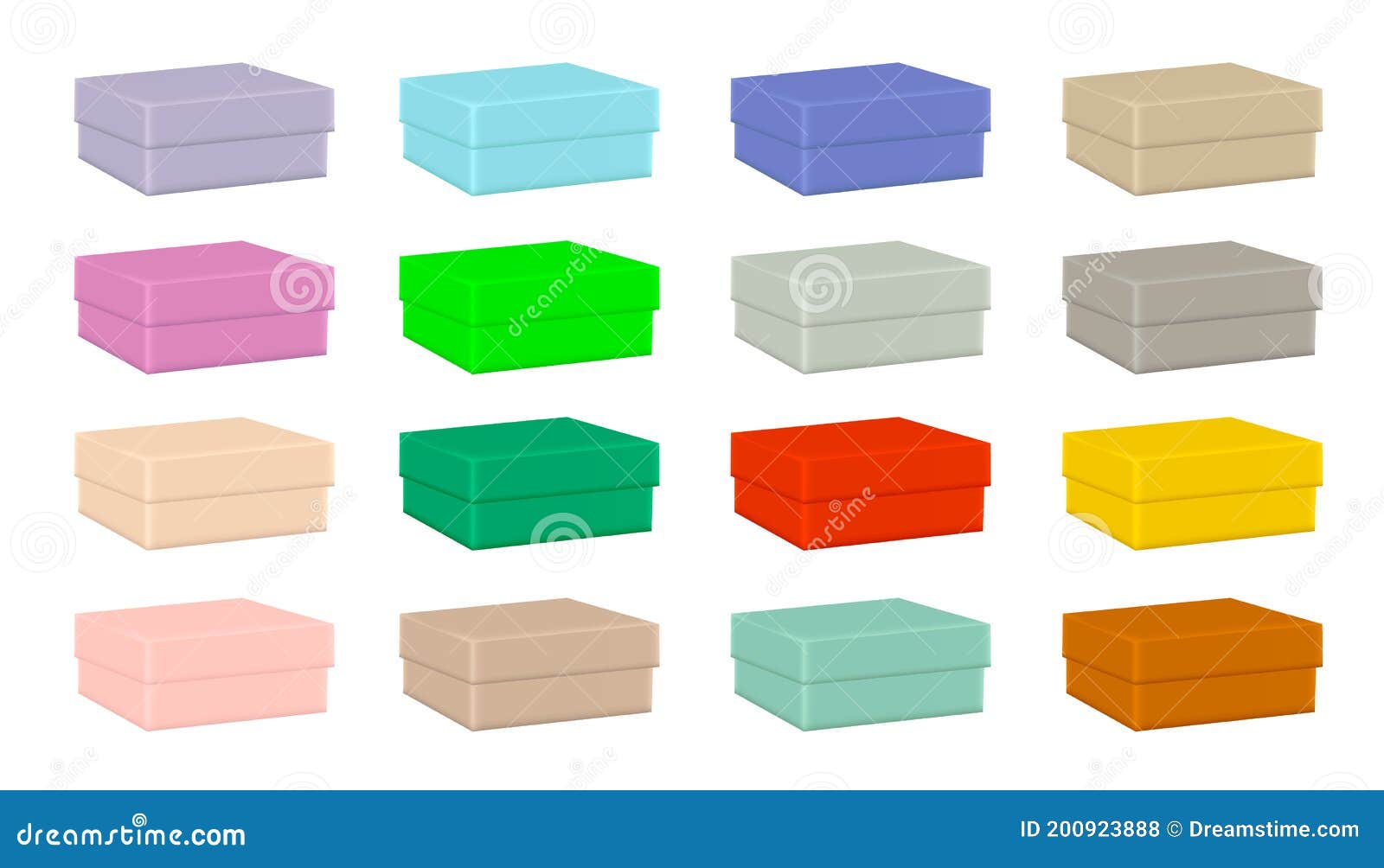 Colorful Cardboard Boxes on White Background. Vector Illustration ...