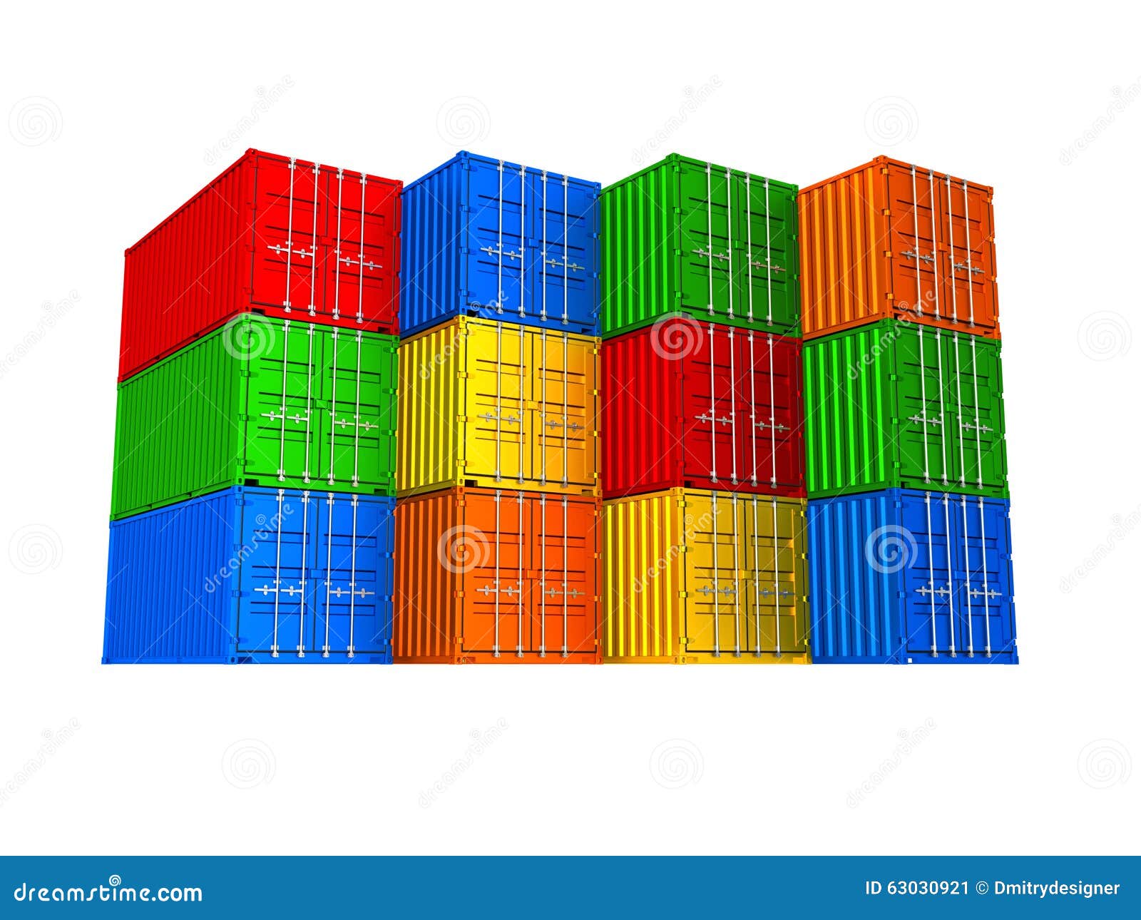 Colorful cargo containers stock illustration. Illustration of cargo ...