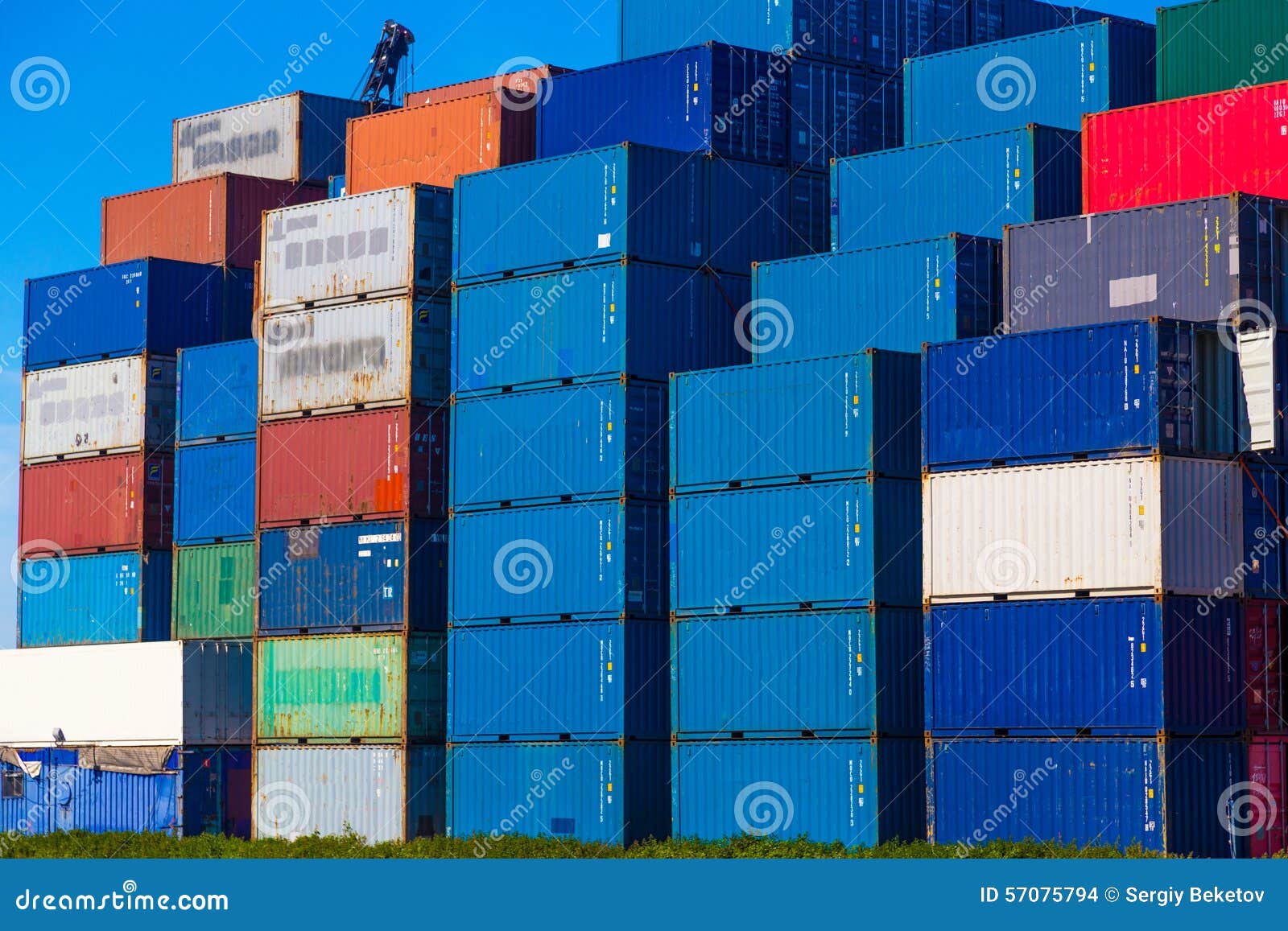 Colorful Cargo Containers in Port of Rotterdam Editorial Stock Image ...