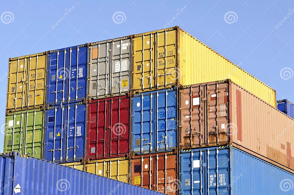 Colorful Cargo Containers for Transport Stock Image - Image of ...