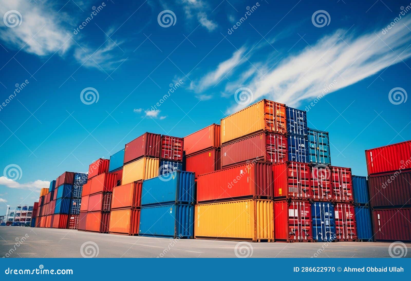 Colorful Cargo Industrial Containers and Shipping, Generative Ai Stock ...