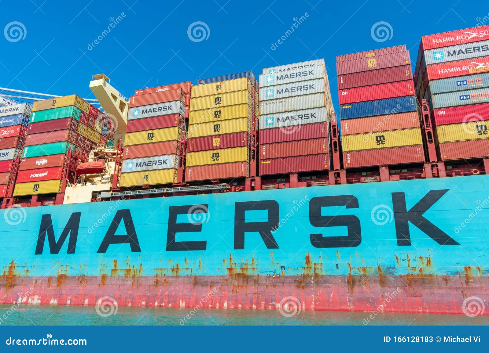 Stacked Maersk Shipping Containers Editorial Photo | CartoonDealer.com ...