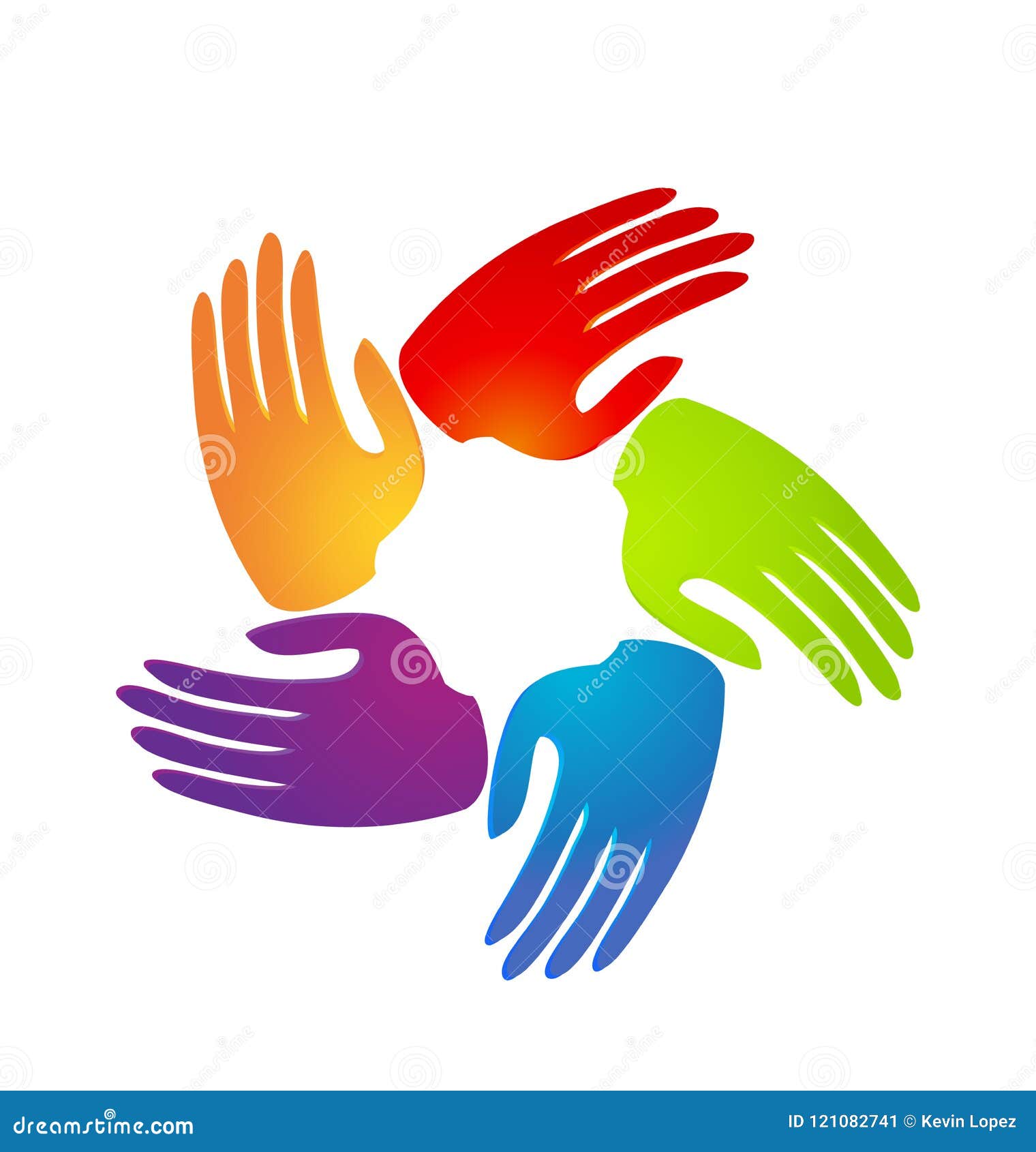 Colorful Caring Supportive Hands Icon Vector Stock Vector ...