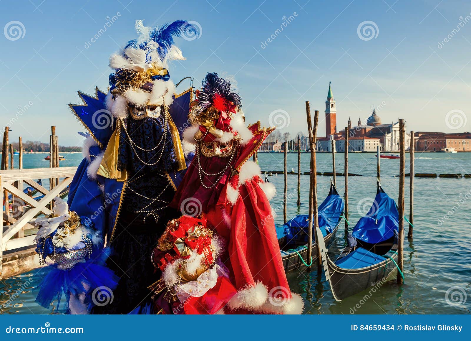 Colorful Carnival Costumes In Venice Italy Editorial Stock Image
