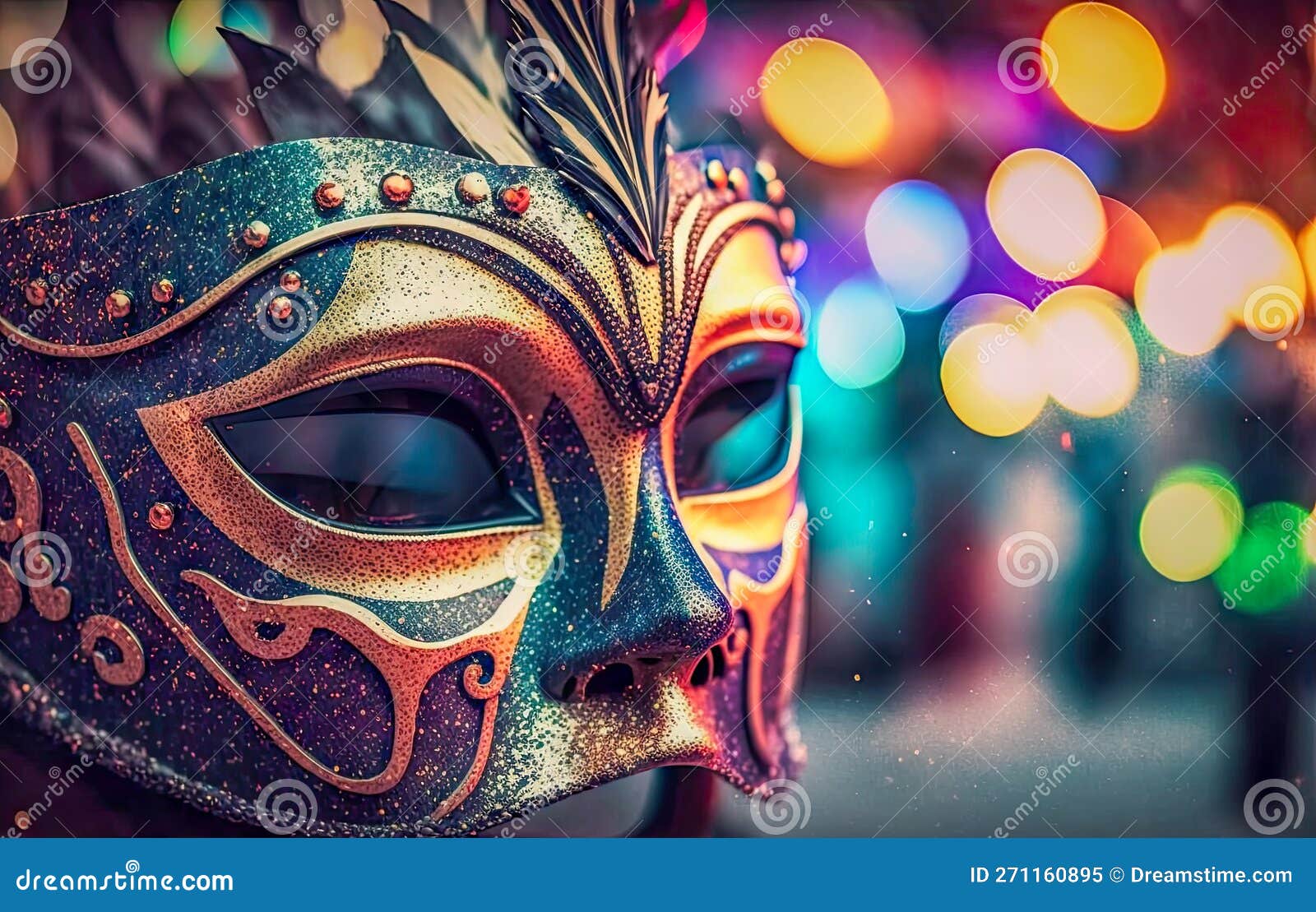 Colorful carnival mask stock illustration. Illustration of costume ...