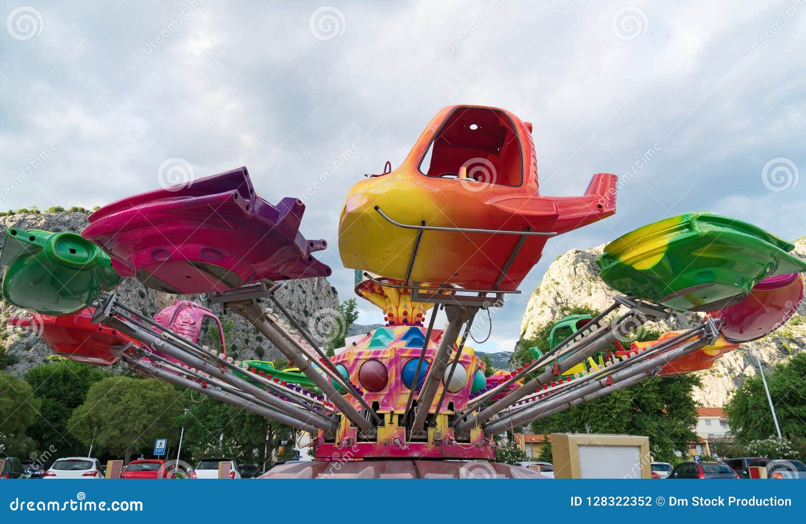 Colorful carousel. stock photo. Image of child, theme - 128322352