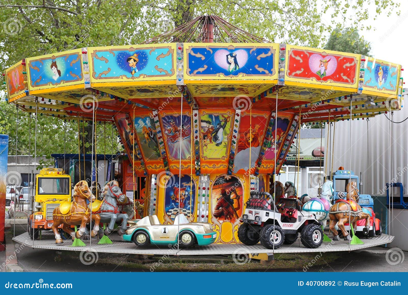 Colorful carousel editorial photography. Image of horse - 40700892