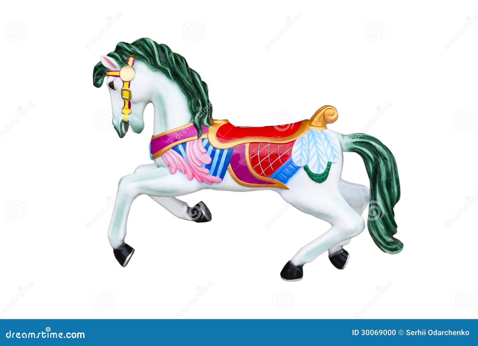 Carousel Horse Isolated on White Stock Photo - Image of isolated ...