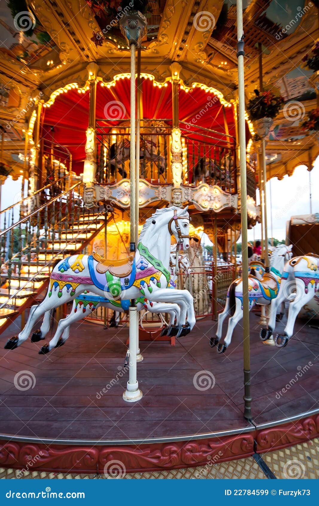 Colorful Carousel In Atraction Park . Royalty-Free Stock Photography ...