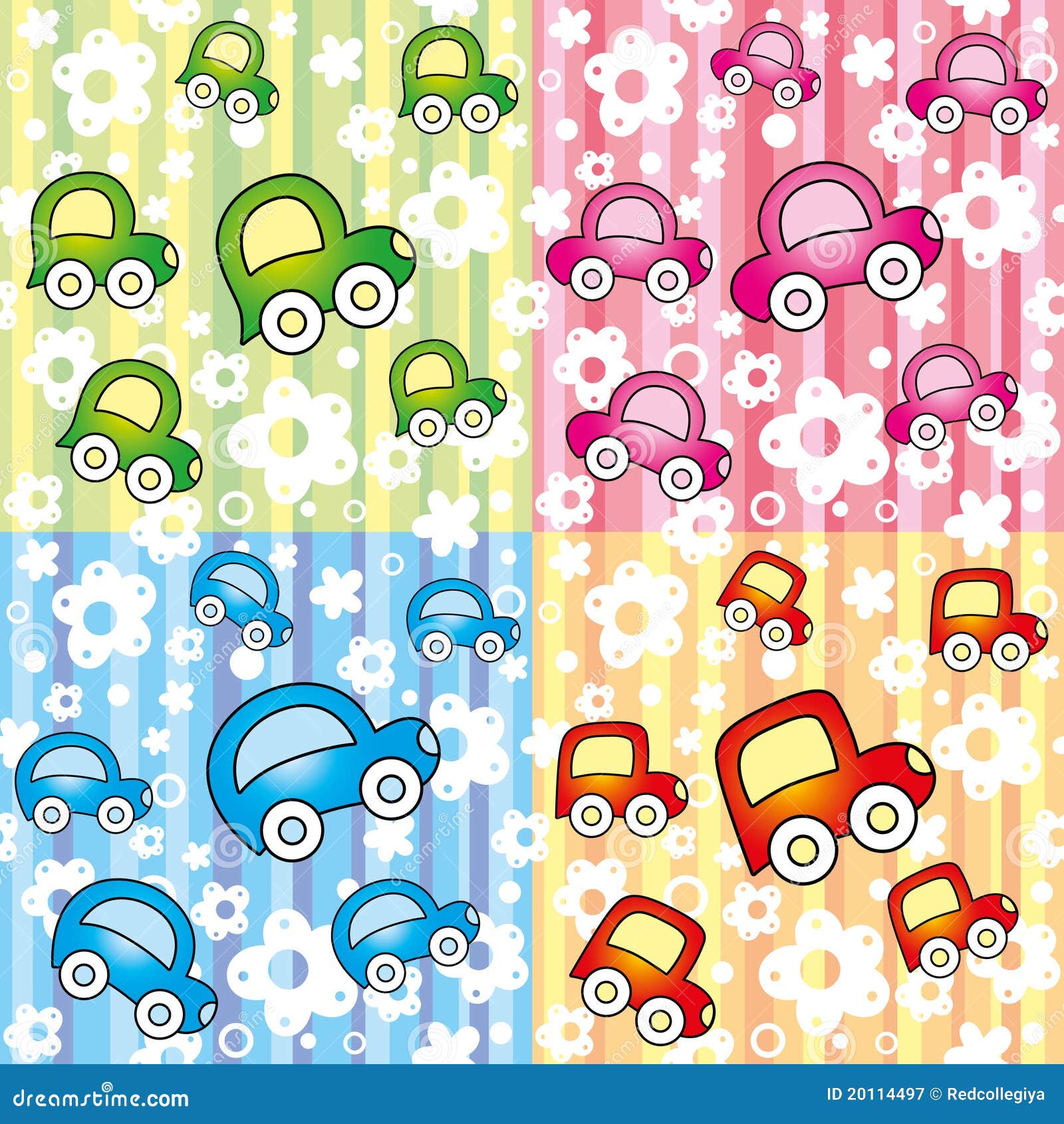 Colorful cars stock vector. Illustration of seamless - 20114497